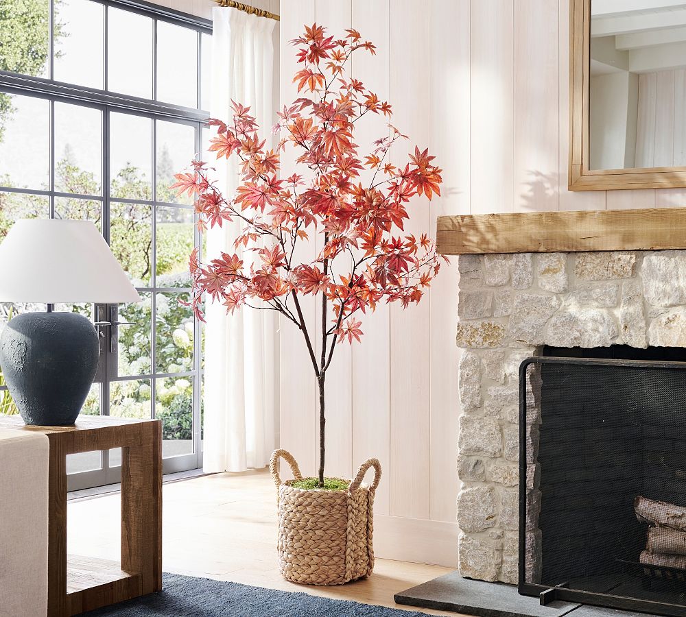 Faux Potted Turning Maple Leaf Tree | Pottery Barn