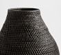 Woven Rattan Vase Collection, Black | Pottery Barn