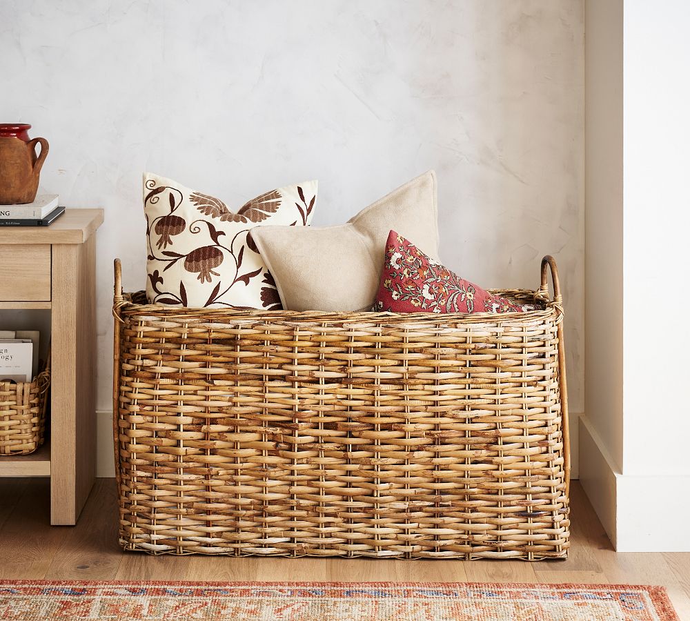 Artisan Rustic Handcrafted Console Basket | Pottery Barn