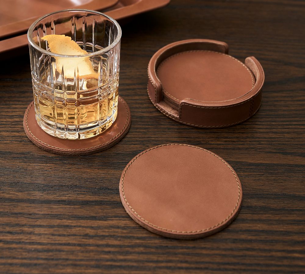 Leather Coasters - Set of 4 | Pottery Barn