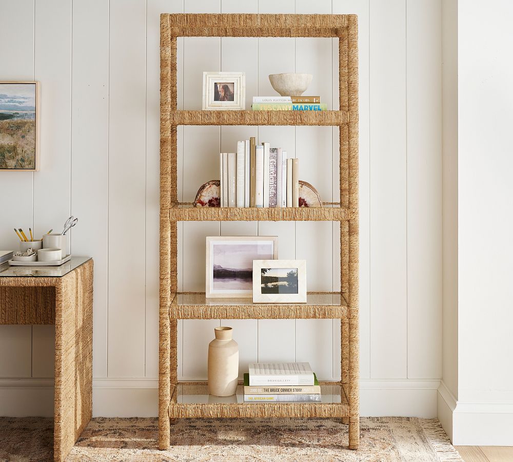 Malibu Glass Shelves Bookcase (34") | Pottery Barn