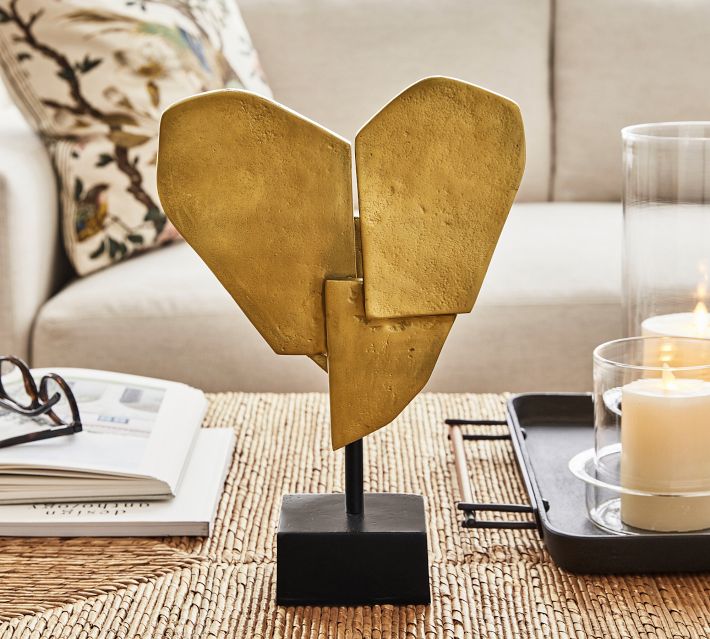 Brass Heart On Stand | Pottery Barn