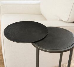 Duke Round Metal Swivel Side Table | Pottery Barn