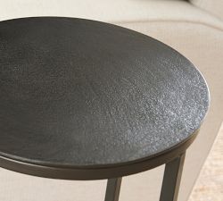 Duke Round Metal Swivel Side Table | Pottery Barn