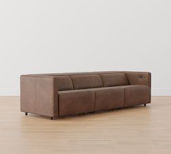 Tucker Leather Power Reclining Sofa (74"–107") | Pottery Barn