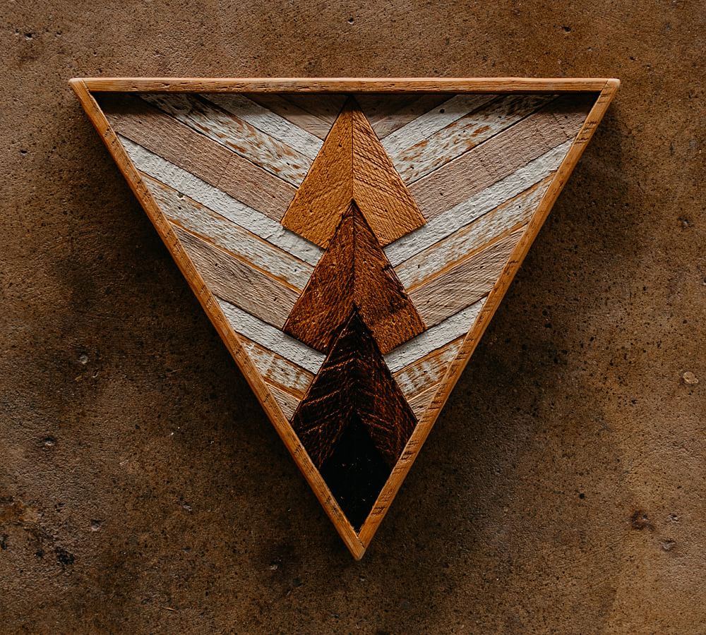 Surrey Triangular Wooden Dimensional Wall Art, 14” X 14” | Pottery Barn