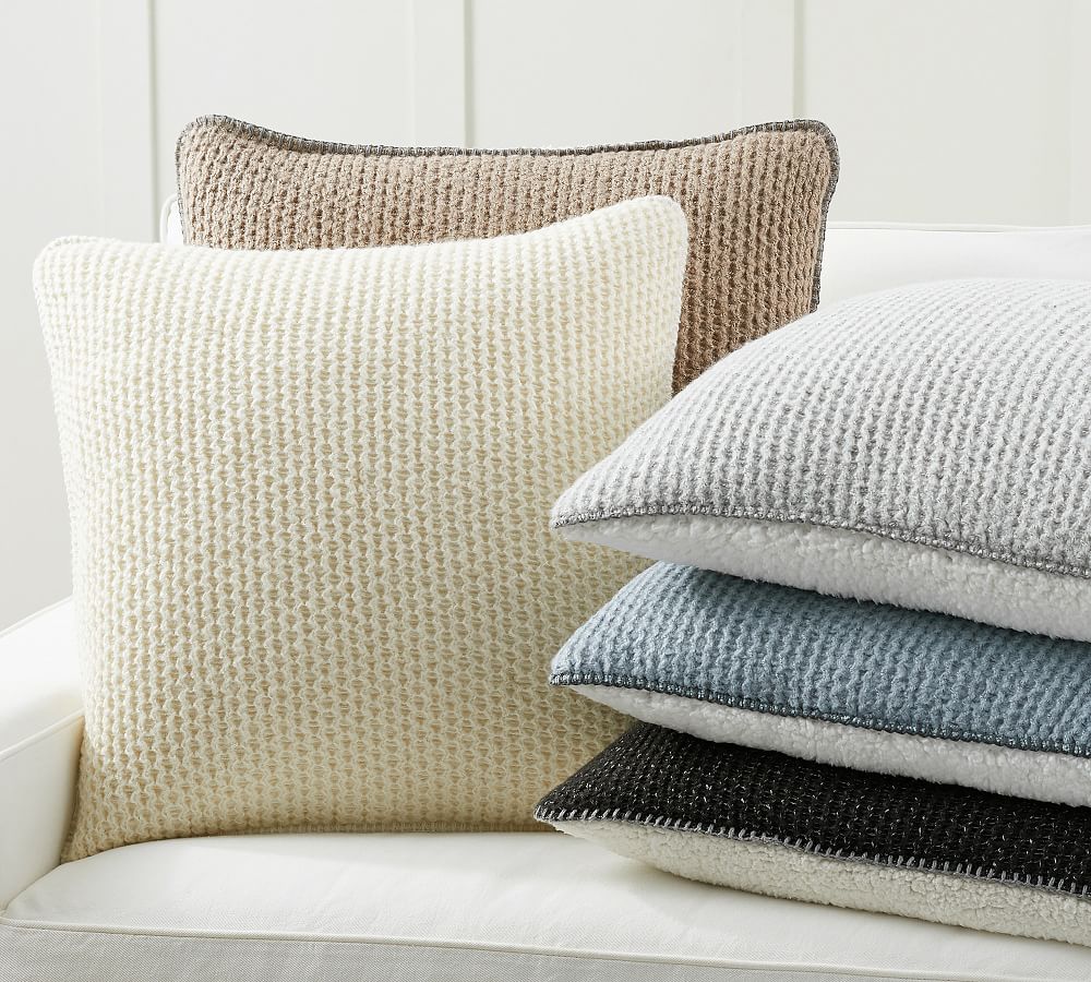 Thermal Sherpa Back Knit Pillow Cover | Pottery Barn