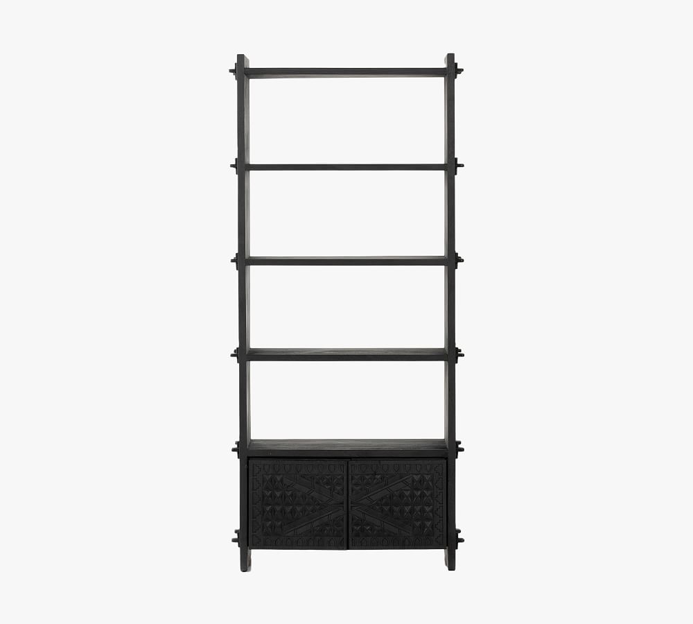 Java Reclaimed Wood Bookcase with Doors | Pottery Barn