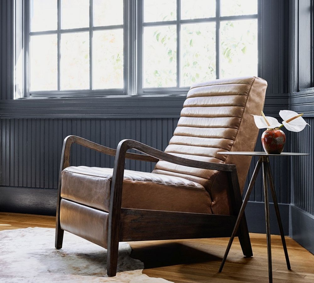 Daphne Leather Recliner | Pottery Barn