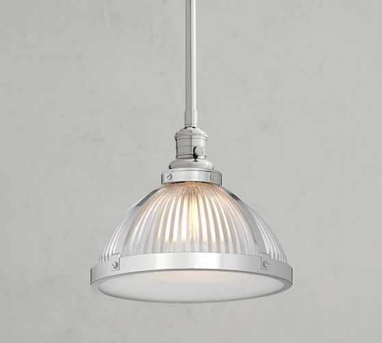 Industrial Ribbed Glass Pole Pendant (8"-12") | Pottery Barn