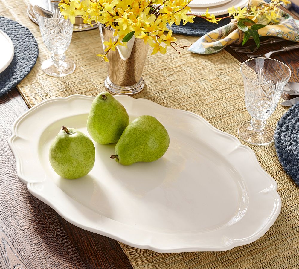 Heirloom Stoneware Oval Serving Platter | Pottery Barn