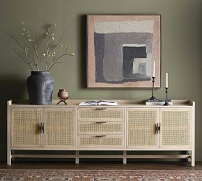 Dolores Wide Cane Buffet (96") | Pottery Barn
