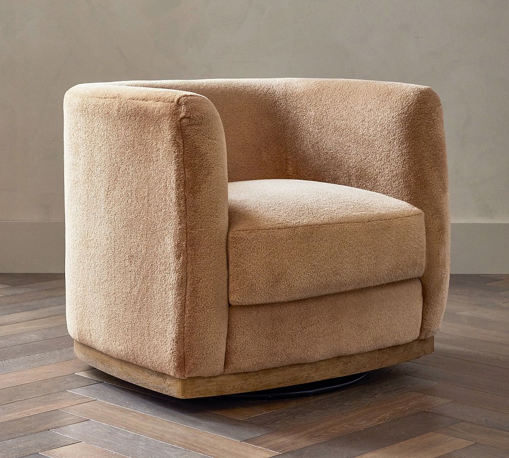 Danton Wood Base Swivel Chair | Pottery Barn