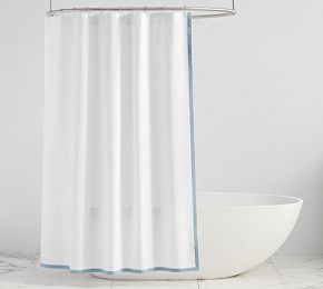 Bordered Percale Shower Curtain | Pottery Barn