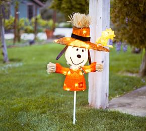 Peanuts™ Lit Harvest Snoopy™ & Woodstock™ | Pottery Barn