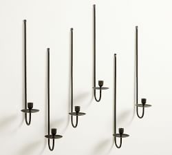 Rio Bronze Wall Mount Taper Candleholders | Pottery Barn