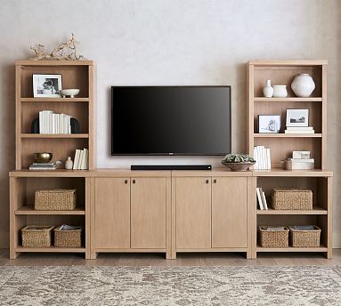 Modern Farmhouse 136" Entertainment Center with Cabinets | Pottery Barn