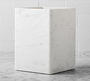 Frost Handcrafted Marble Trash Can | Pottery Barn