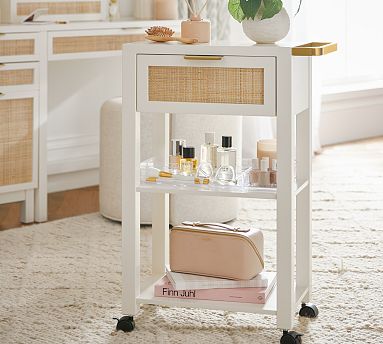 Westly Cane Rolling Cart | Pottery Barn
