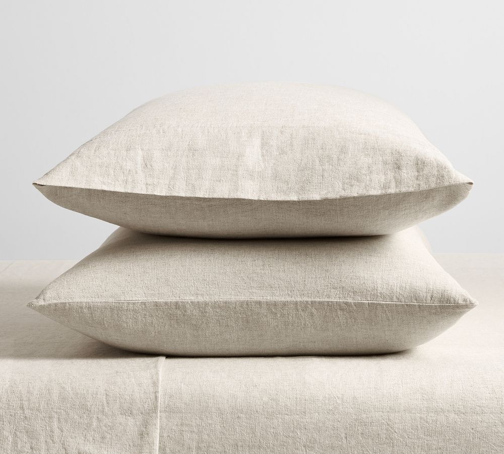 European Flax Linen Cotton Pillowcases - Set of 2 | Pottery Barn
