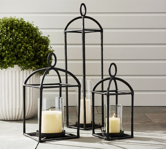 Fallon Forged-Iron Outdoor Lantern | Pottery Barn