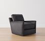 Tyler Square Arm Leather Swivel Chair | Pottery Barn