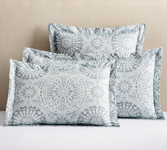 Riley Medallion Organic Percale Sham | Pottery Barn