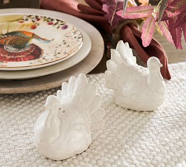 Rustic Turkey Stoneware Salt & Pepper Shakers | Pottery Barn