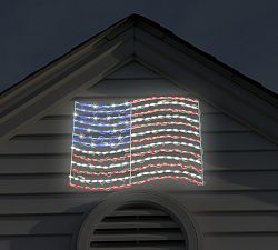 Lit LED Patriotic Flag | Pottery Barn