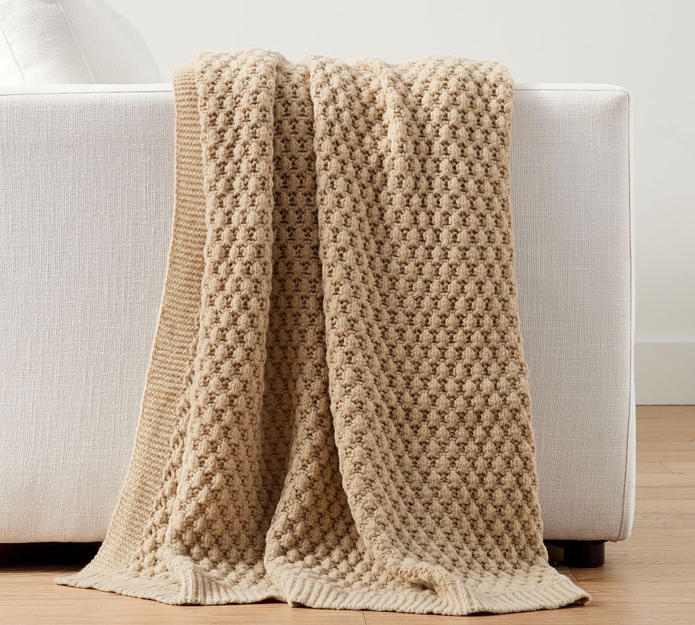 Bobble Knit Throw Blanket | Pottery Barn