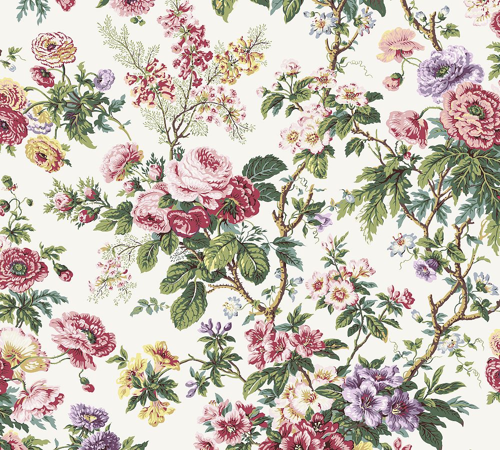 Zelda Floral Print Wallpaper Sample - 8"W x 12"L | Pottery Barn