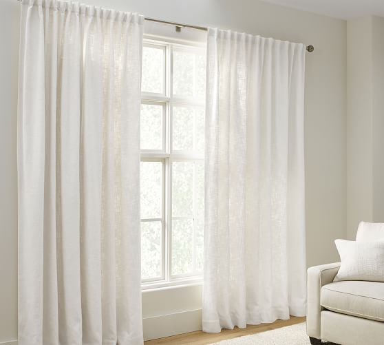 Faye Textured Linen Curtain | Pottery Barn