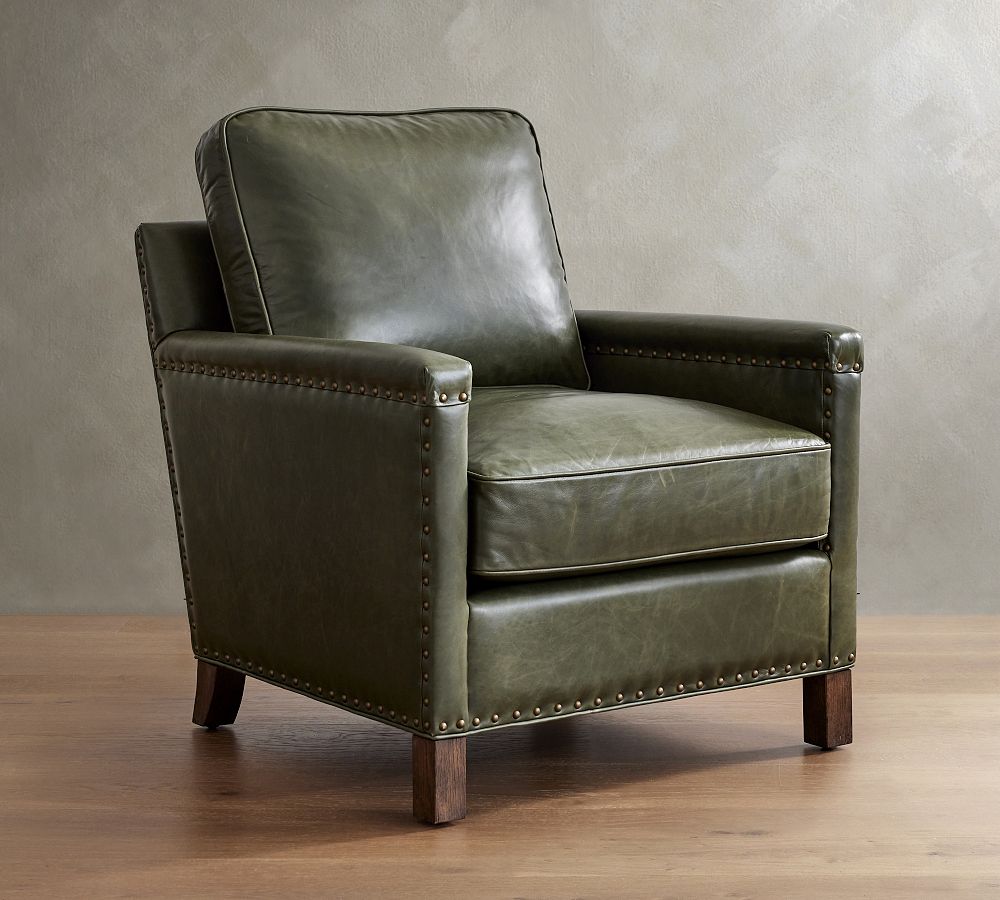 Tyler Leather Square Arm Recliner Chair | Pottery Barn