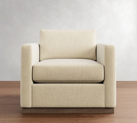 Carmel Slim Arm Wood Base Chair | Pottery Barn