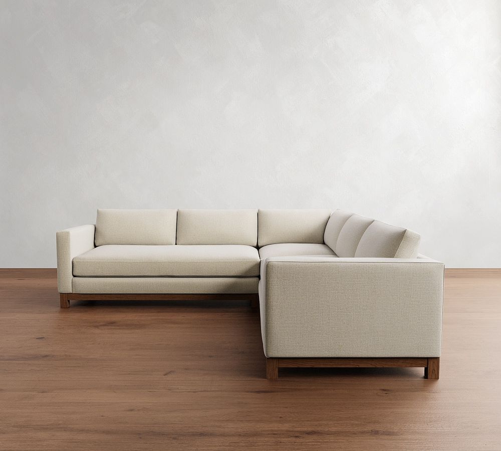 Jake Brindle Wood Base 3-Piece L-Shaped Sectional (110") | Pottery Barn