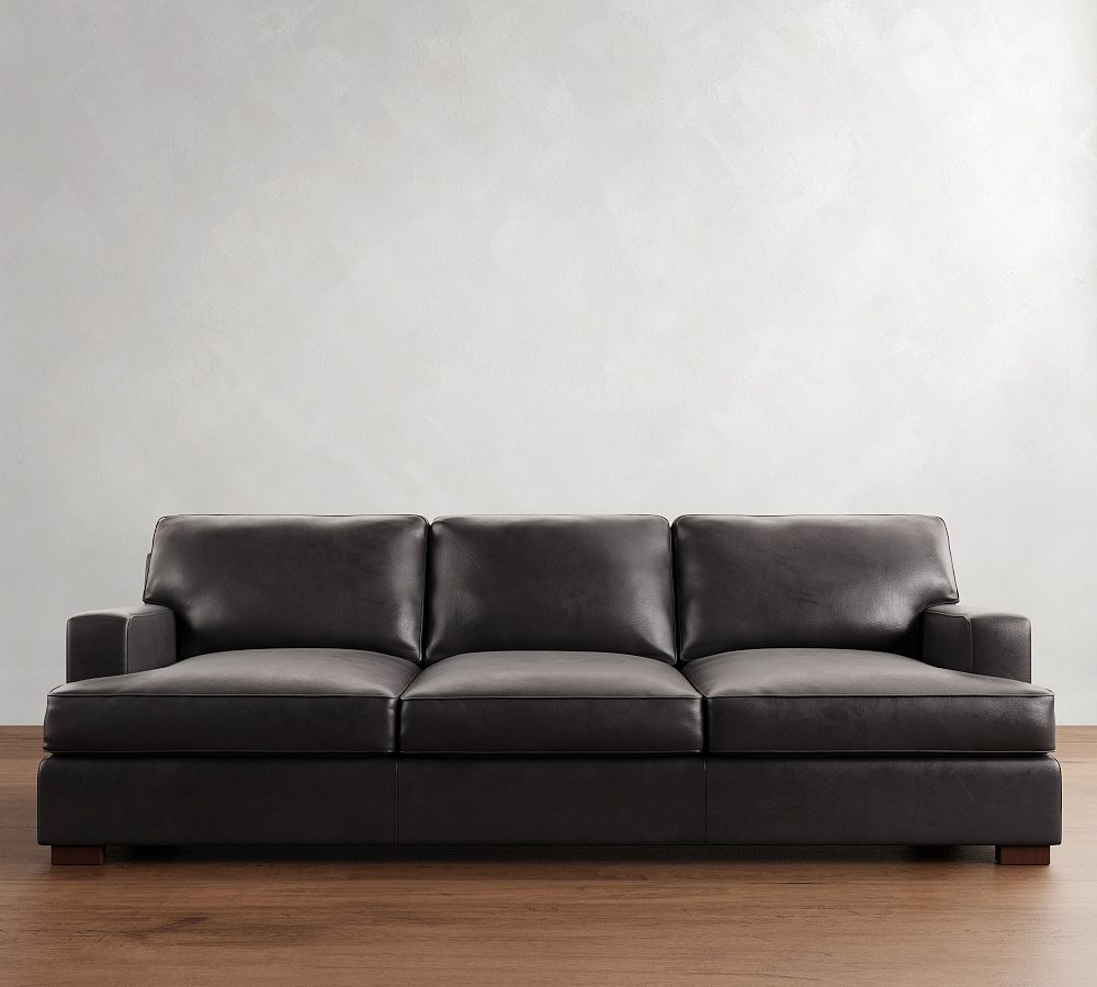 Townsend Square Arm Leather Sofa | Pottery Barn
