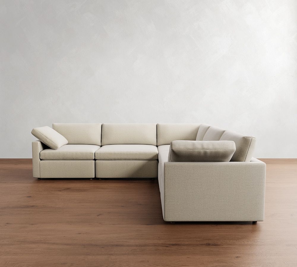 Dream Slim Arm Modular L-Shaped Sectional (117") | Pottery Barn