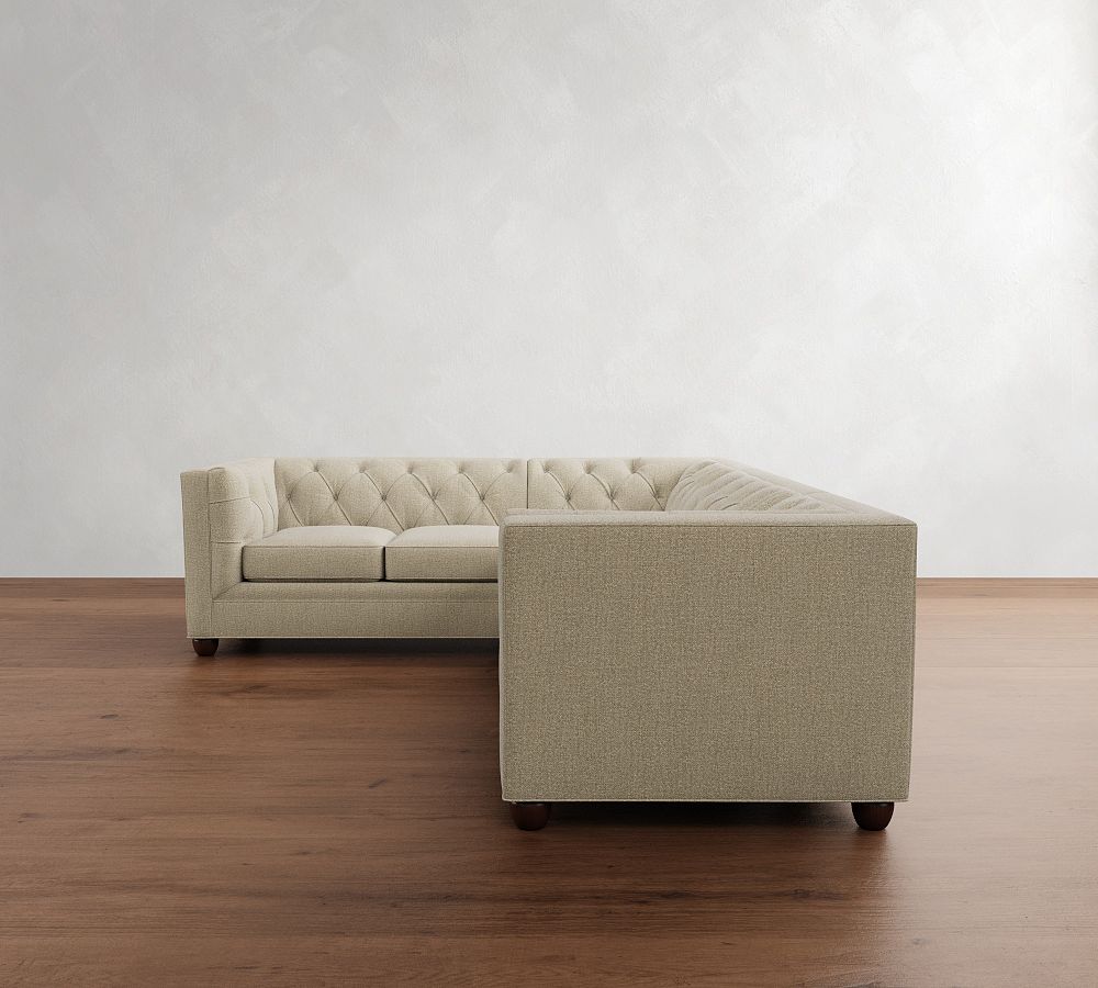 Chesterfield Square Arm 4-Piece Sectional (122") | Pottery Barn