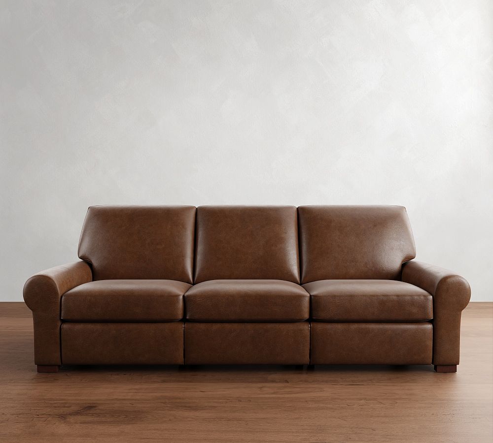 Turner Roll Arm Leather Power Reclining Sofa - Storage Available (77 ...