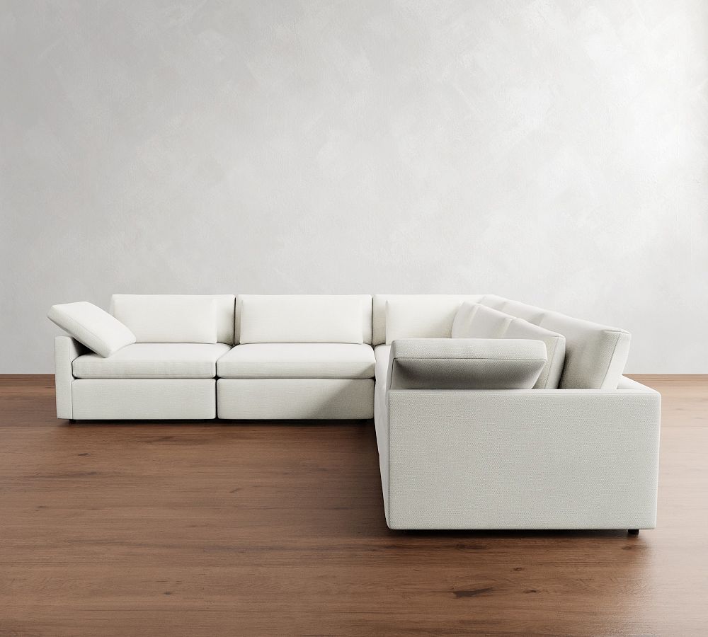 Dream Lounge Slim Arm Modular L-Shaped Sectional (132") | Pottery Barn