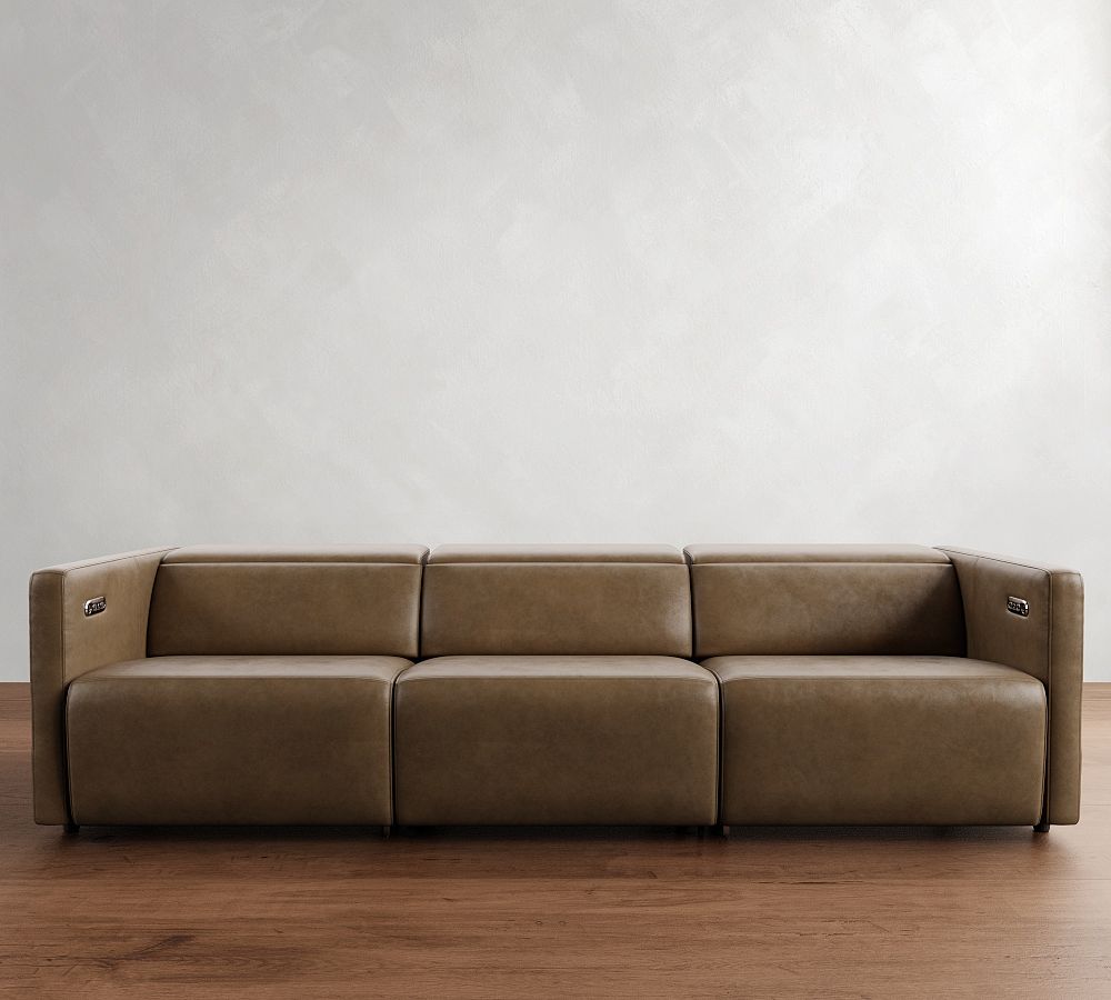 Tucker Leather Power Reclining Sofa (74"–107") | Pottery Barn