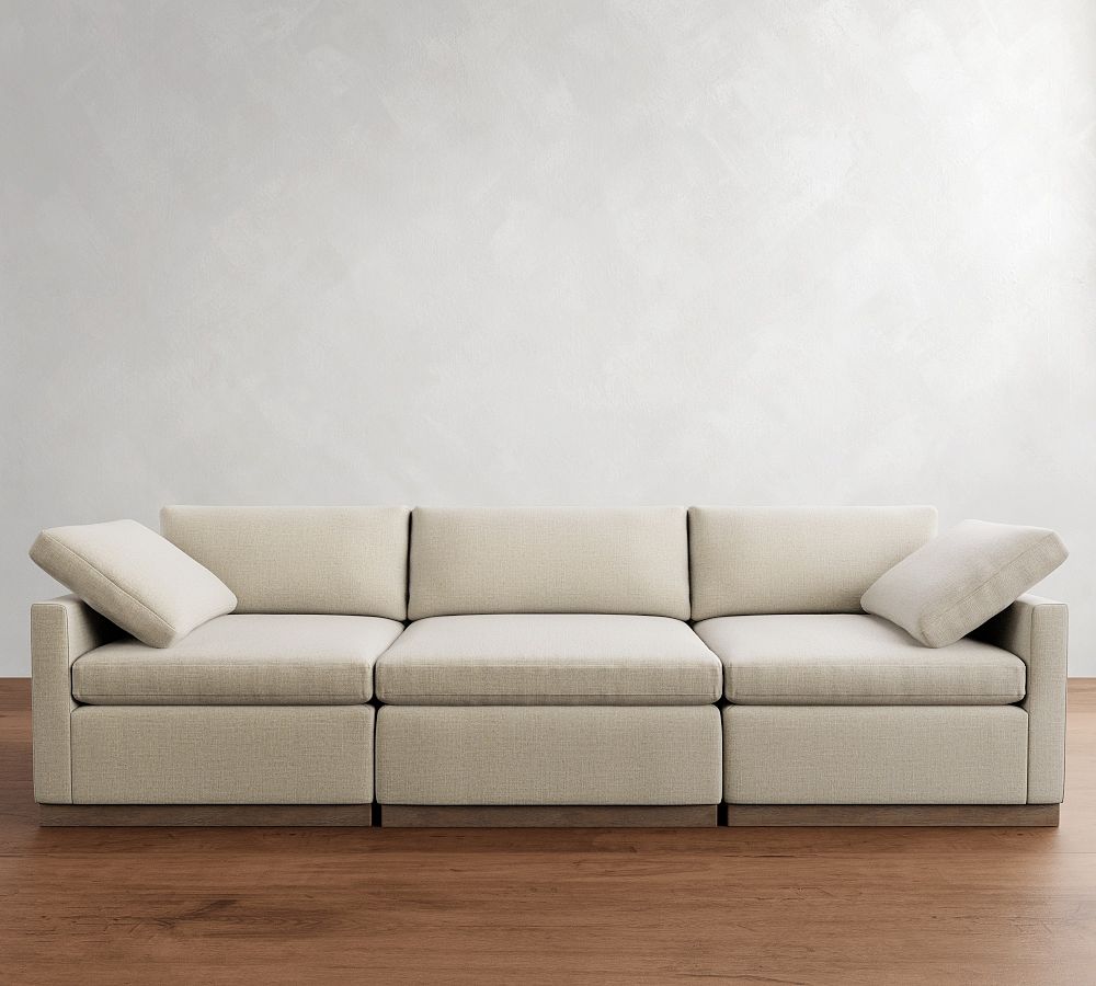 Dream Slim Arm Modular Wood Base Sofa (117"–156") | Pottery Barn