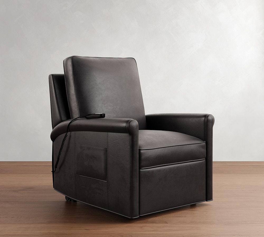Tyler Roll Arm Leather Power Lift Recliner | Pottery Barn