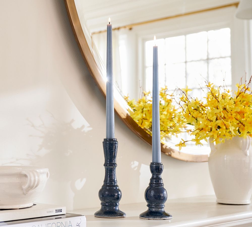 Handcrafted Emery Ceramic Candlestick | Pottery Barn