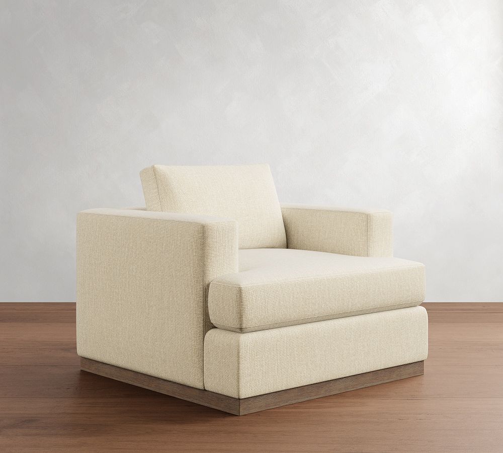 Carmel Recessed Arm Wood Base Chair | Pottery Barn