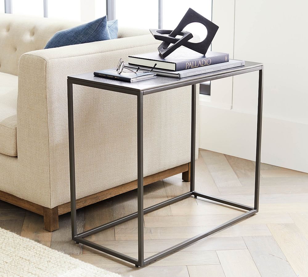 Duke Rectangular Metal Side Table (14") | Pottery Barn