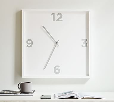 Wood Gallery Wall Clock - White | Pottery Barn