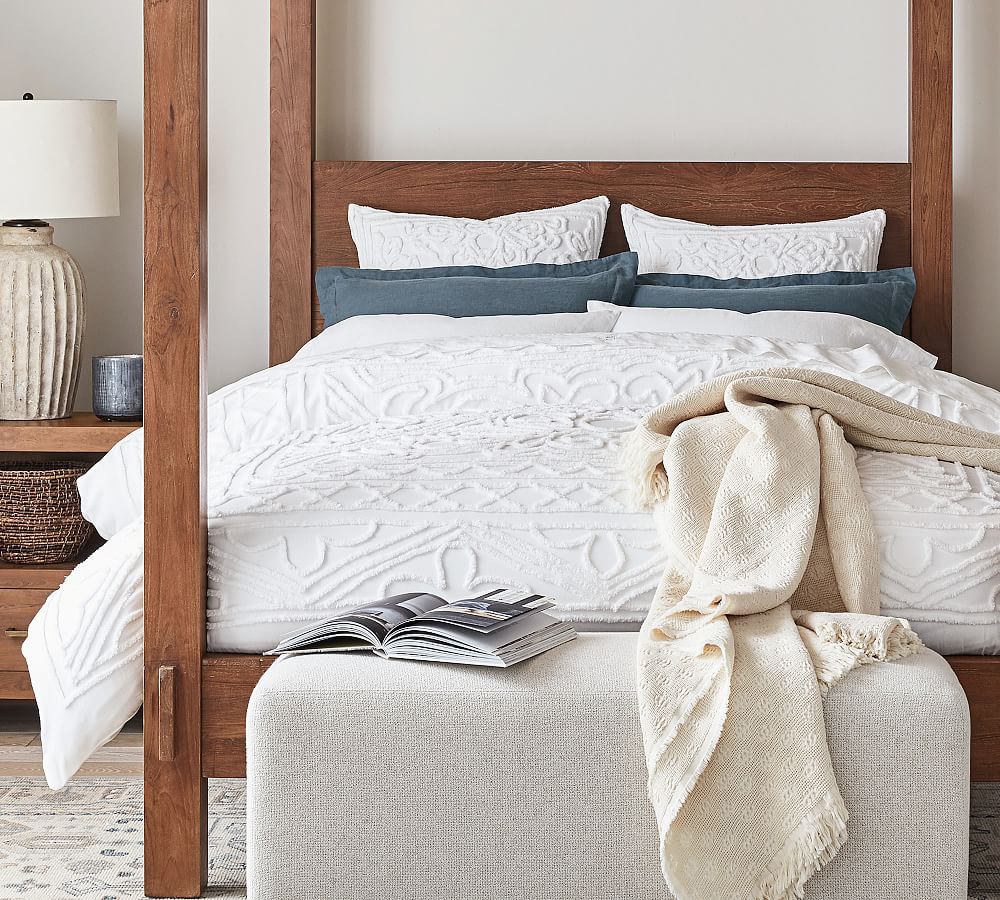 Isabelle Candlewick Cotton Duvet Cover & Sham | Pottery Barn
