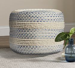 Blue Dash Pouf | Pottery Barn