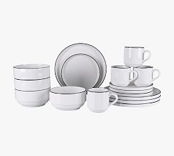 Bistro Porcelain Stackable Dinnerware Set | Pottery Barn